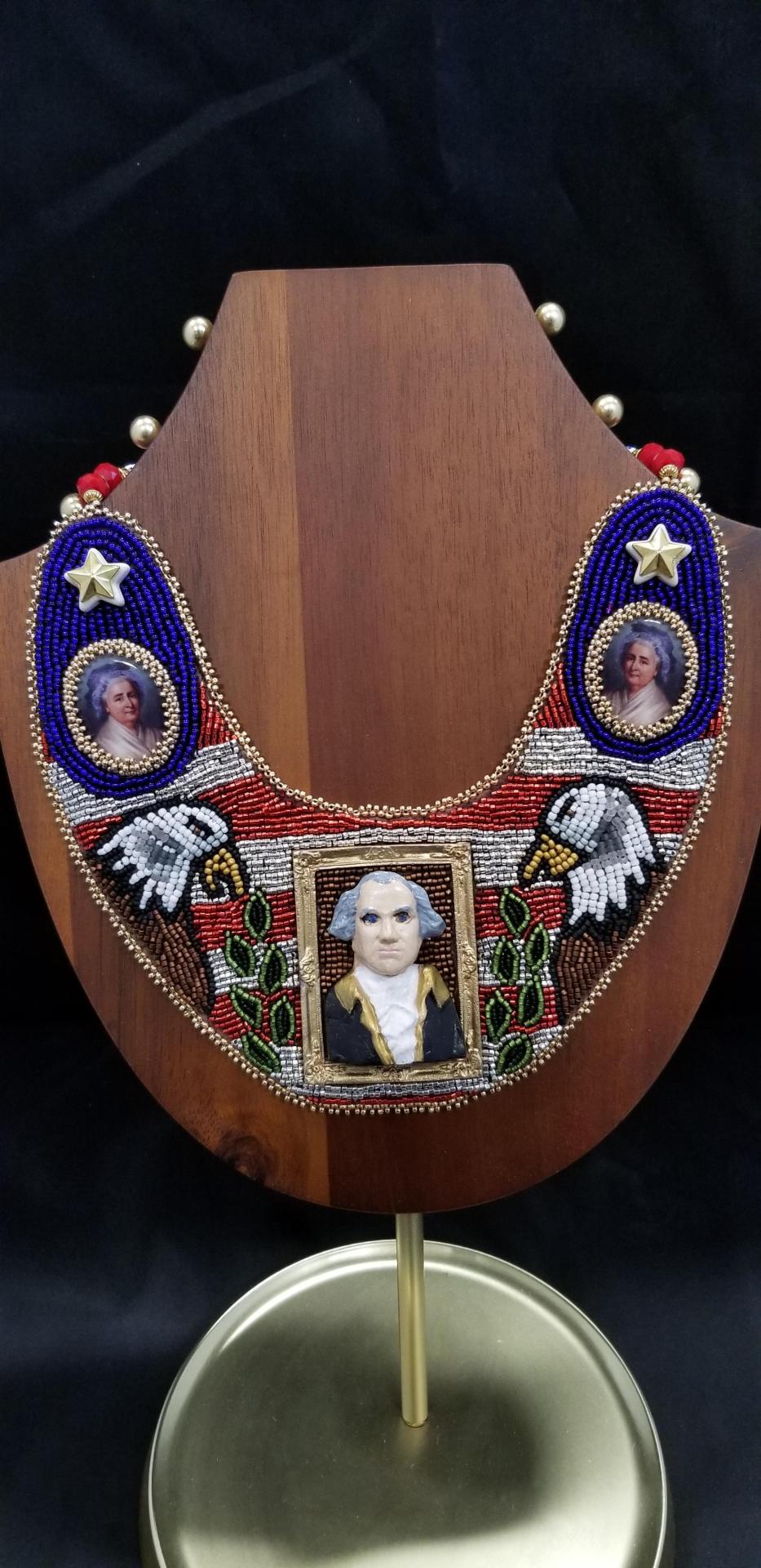 George Washington Bead Embroidered Bib Necklace ⋆ Behold Jewelry ...
