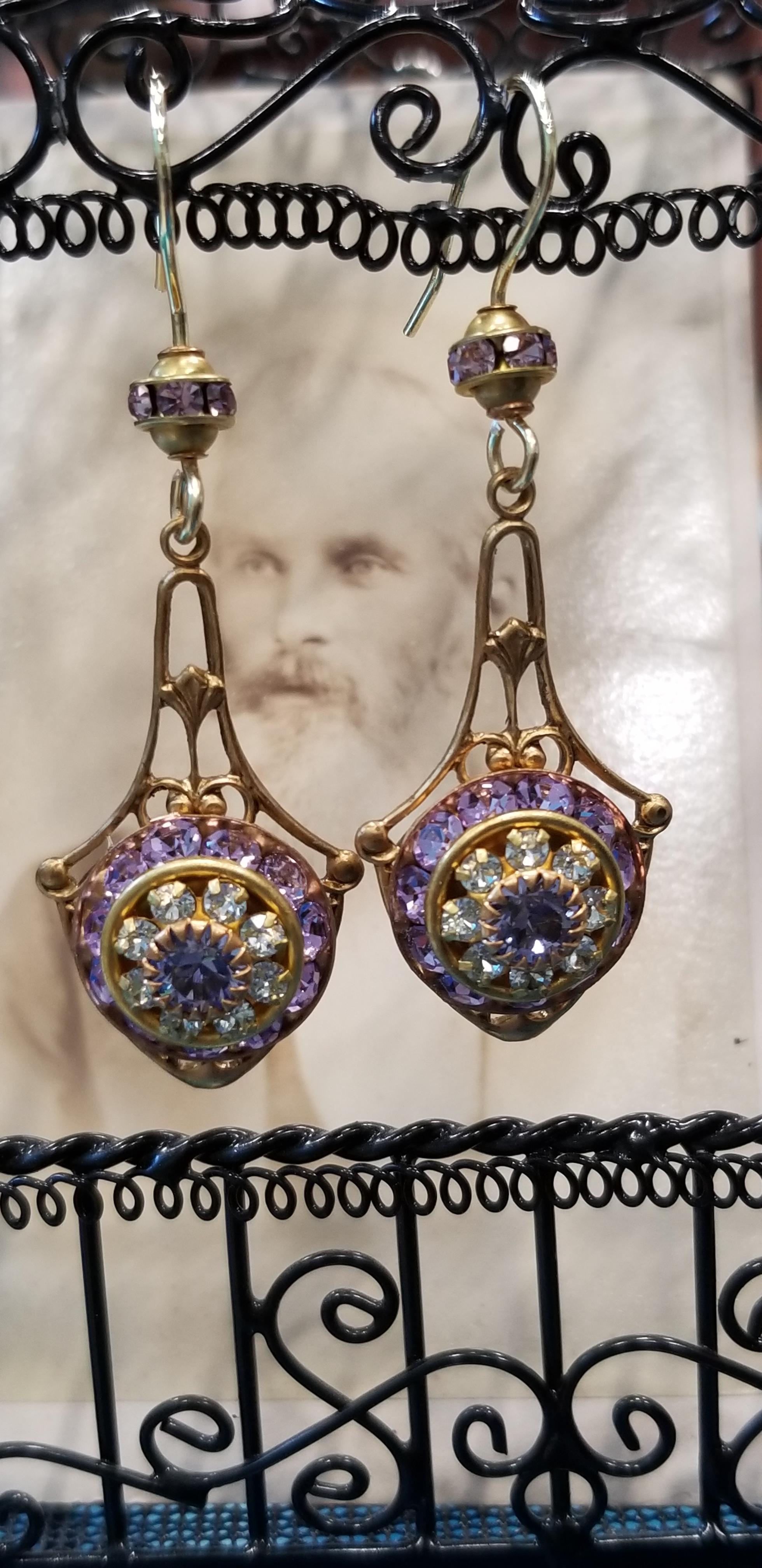 Lavender and Limon Crystal Drop Earrings ⋆ Behold Jewelry & Designs ...