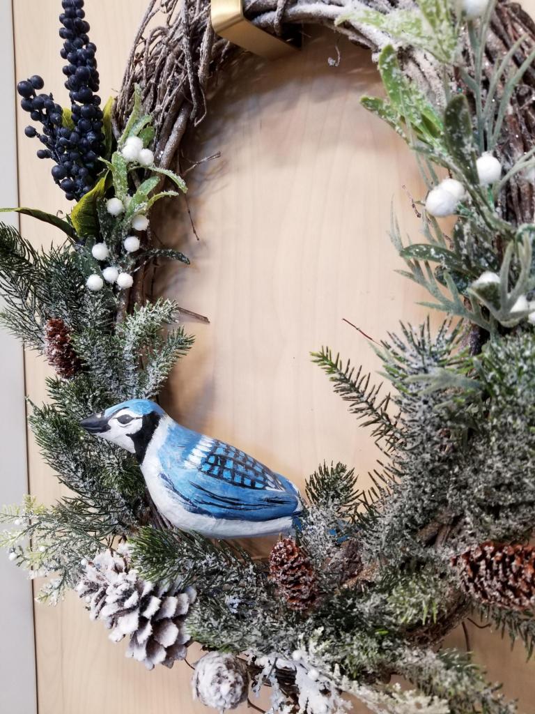 Blue Jay Winter Wreath ⋆ Behold Jewelry & Designs - West Hartford, CT