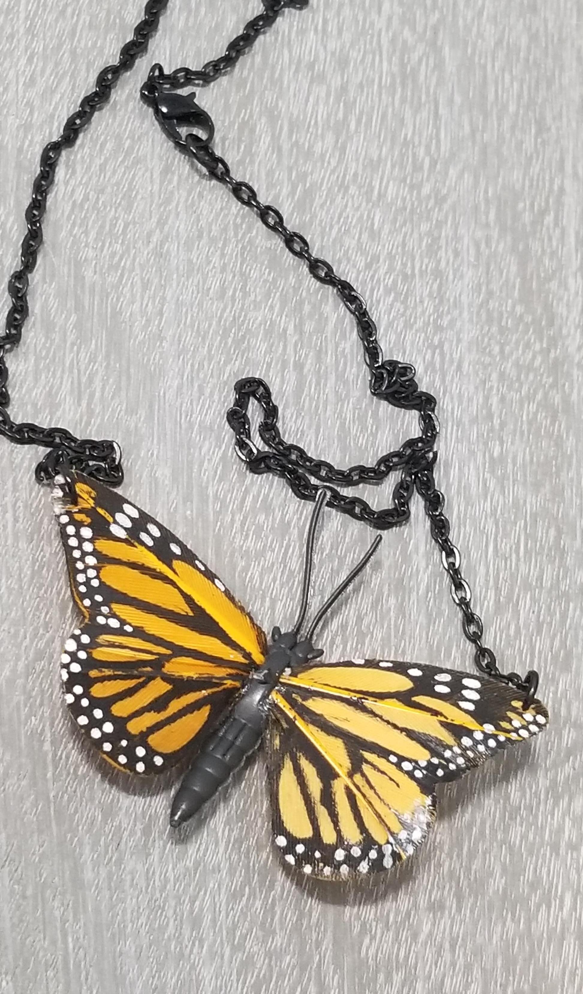 Monarch Butterfly Feather Necklace ⋆ Behold Jewelry & Designs - West ...