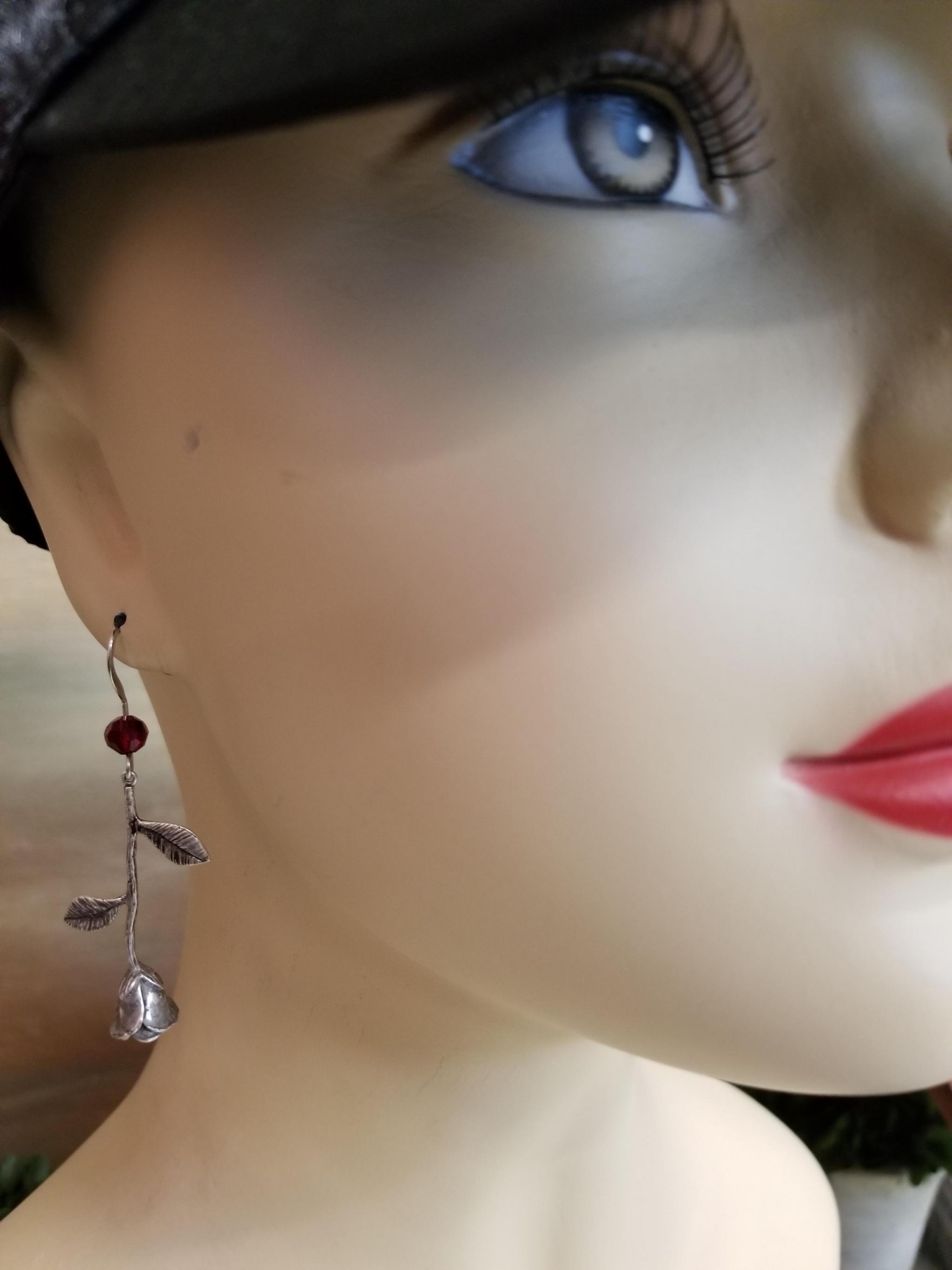 Long Stem Rose Earrings ⋆ Behold Jewelry & Designs - West Hartford, CT